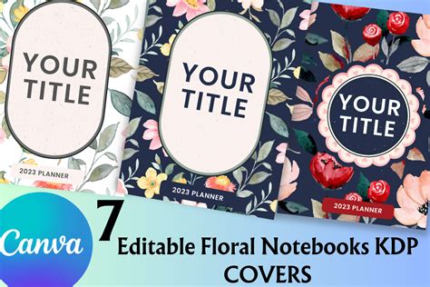 Editable Floral Kdp Covers Canva Link Graphic By Freia Art Design · Creative Fabrica