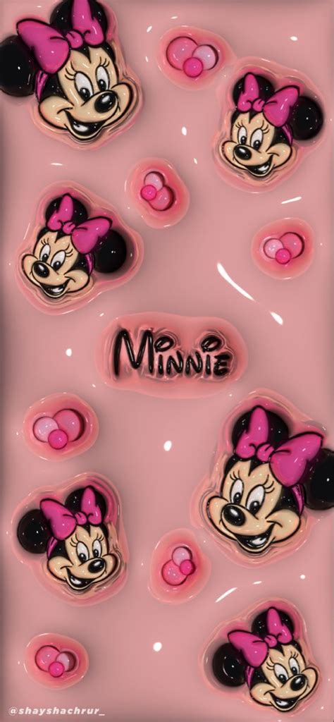 Wallpaper 3d Minnie 🩷🐭 Iphone Wallpaper Stills Bubbles Wallpaper