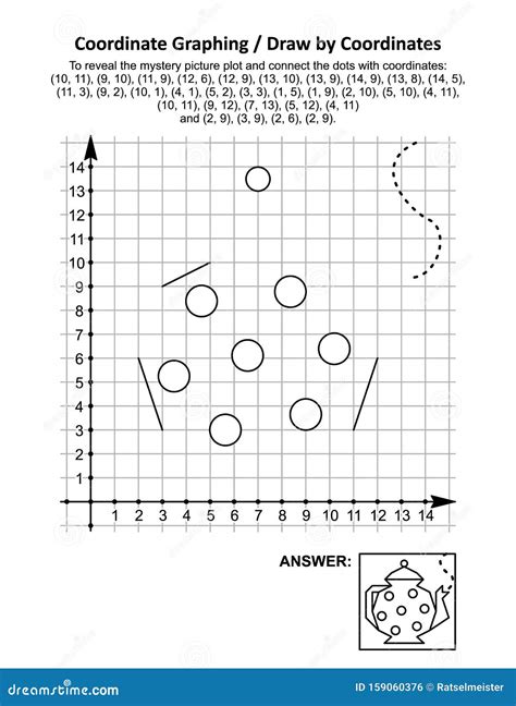 Coordinate Graphing Or Draw By Coordinates Math Worksheet With Halloween Candies Cartoon