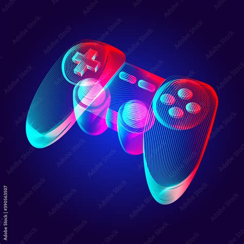 Gamepad Abstract Retro Game Console Controller Outline Vector Illustration Of Wireless Video