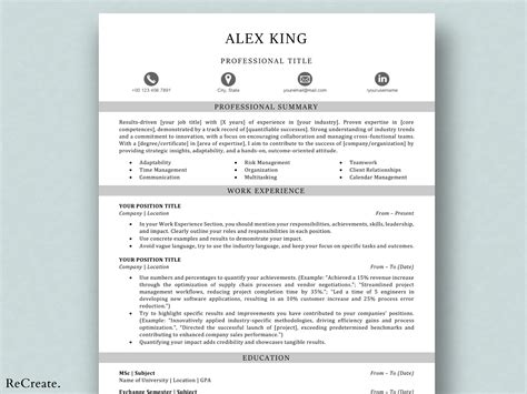 2025 Word Resume Template Incl References And Cover Letter Stand Out