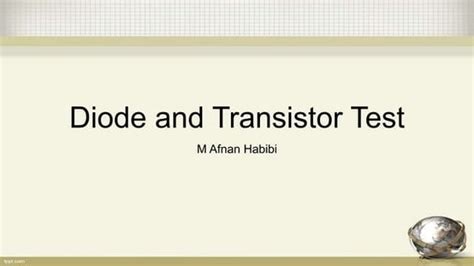 Diode Testing And Transistor Testing Pdf