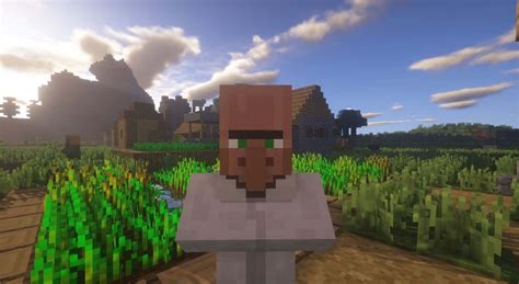 Download Peaceful Minecraft Village At Sunset Wallpaper