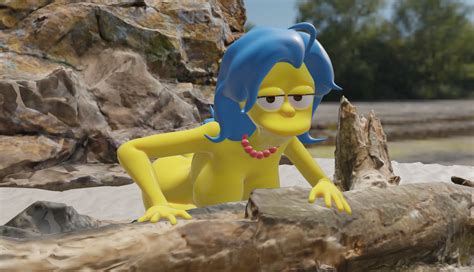 Rule 34 3d 3d Model Blue Hair Marge Simpson Simpsons The Simpsons