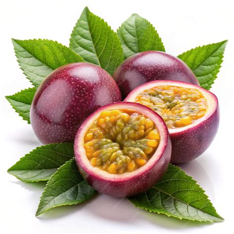 Passion Fruit Leaves Passionfruit On White Background Passion Fruit