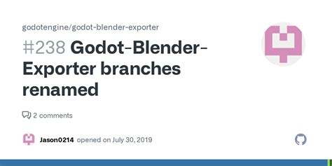 Godot Blender Exporter Branches Renamed · Issue 238 · Godotenginegodot Blender Exporter · Github