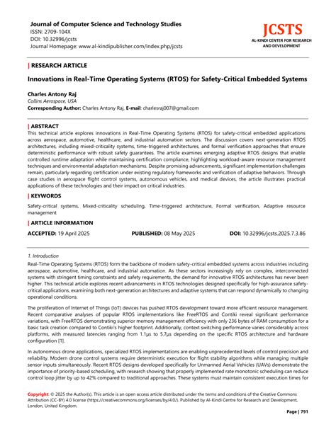 Pdf Innovations In Real Time Operating Systems Rtos For Safety Critical Embedded Systems