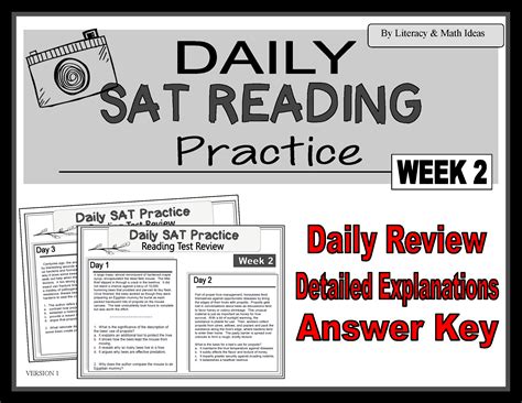 Daily Sat Reading Practice Week 2 Literacy And Math Ideas