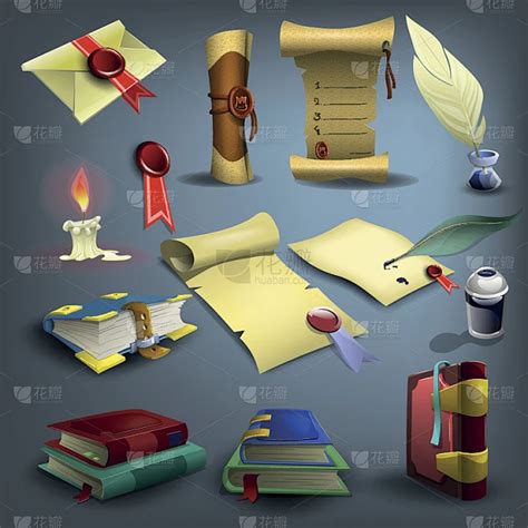 集教育与写作。矢量插图。素材 花瓣网