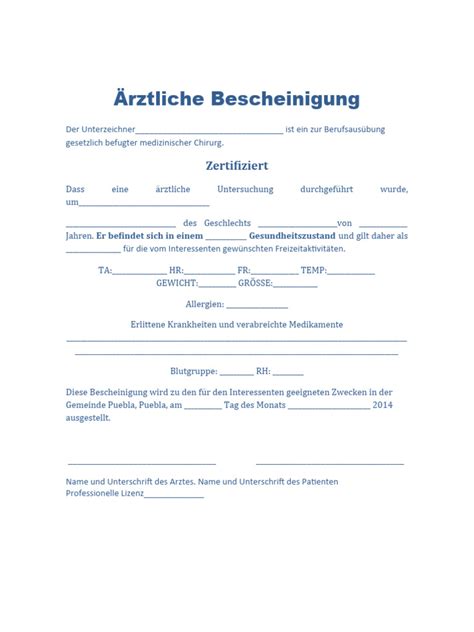 Ärztliche Bescheinigung Pdf