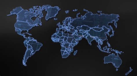 Tech World Map 3d Model