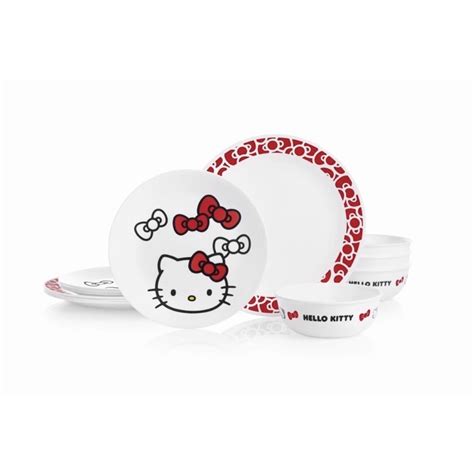 Hello Kitty Corelle 12 Piece Dinnerware Set Service For 4 Shopee Philippines