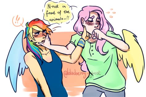 1779222 Safe Artistblueberry Ghost Characterfluttershy Characterrainbow Dash Species