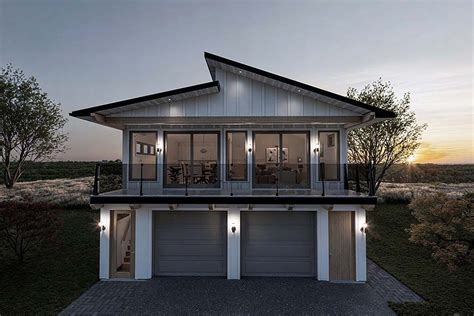 Garage Living Plan 84644 Contemporary Style With 1445 Sq Ft 2