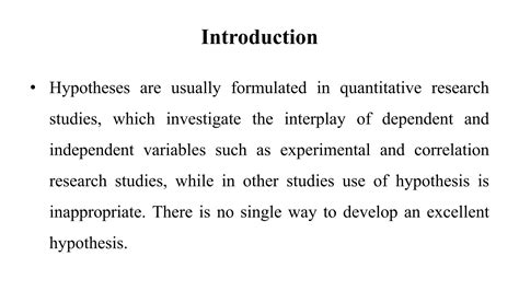 Formulation Of Hypothesispptx