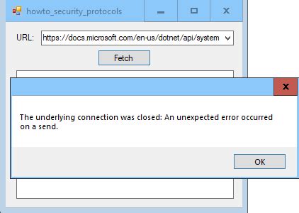 C Helper Prevent Underlying Connection Was Closed Errors In C