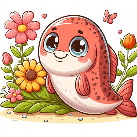Premium Vector Cute Salmon Fish Vector Cartoon Illustration