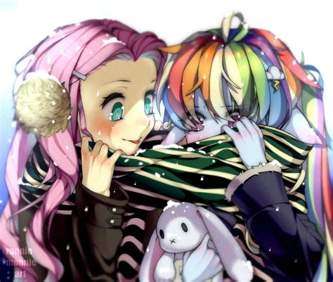 Fluttershy And Rainbow Dash By Ronniemonnieart On Deviantart