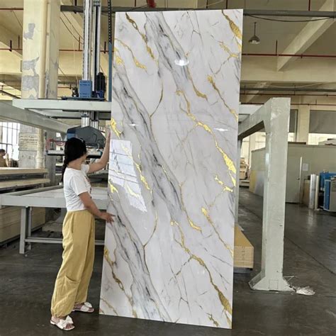 Light White Marble Pvc Wall Panel 2400mm X 1000mm Plastic Wall Cladding