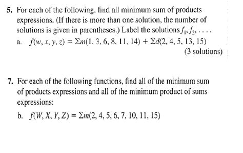 Solved For Each Of The Following Find All Minimum Sum Of