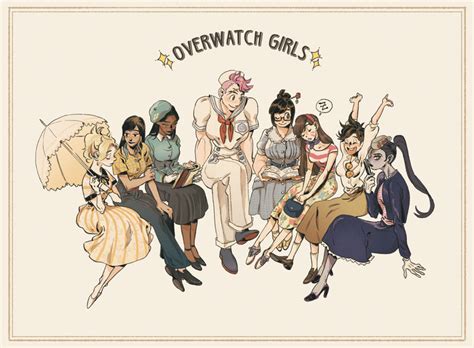 D Va Mercy Tracer Mei Widowmaker And More Overwatch And More Drawn By Osamatographe