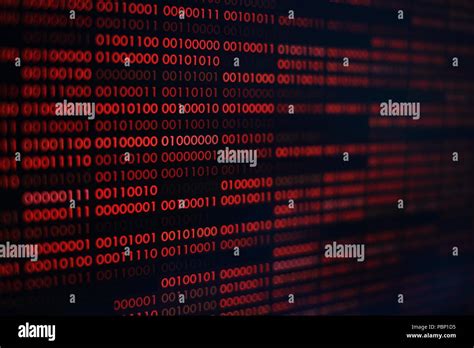 Red Binary Code Computer Technology Background Red Binary Code Computer Language Data