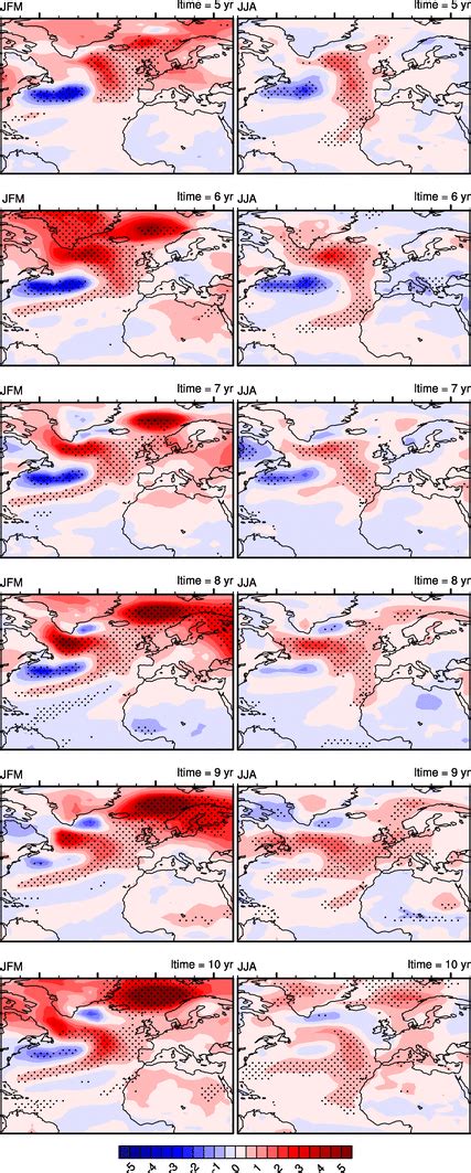Ensemble Mean Surface Air Temperature Anomalies T2m In °c For The