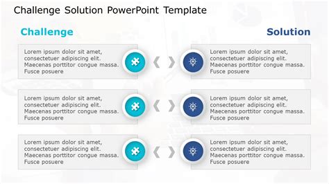 Teal And Blue Challenge Solution Infographic With Puzzle Icons Presentation Template