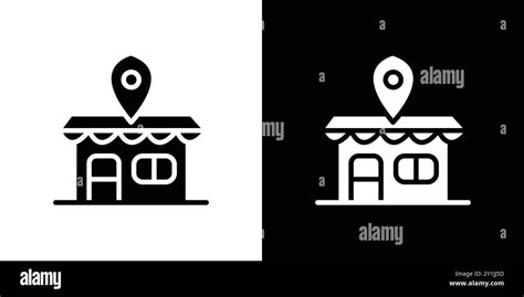 Market Place Icon Design Simple Flat Vector Symbol Outline Collection Set Logo Stock Vector