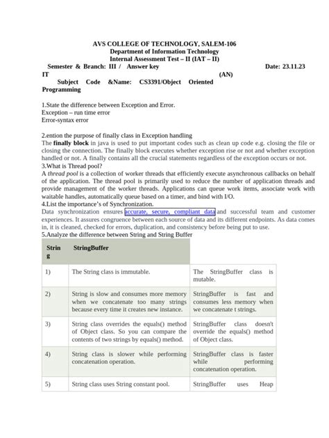 Iat2 Answer Key Pdf Class Computer Programming String Computer
