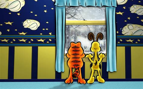 Window View Garfield And Odie Wallpaper Wallpapersok