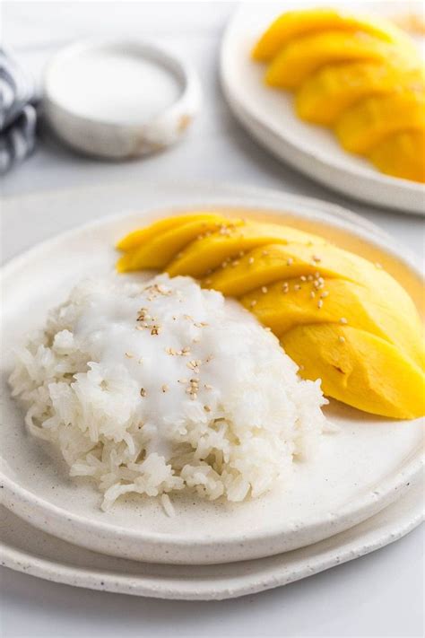 Easy Authentic Thai Mango Sticky Rice Dessert Sweet Sticky Rice