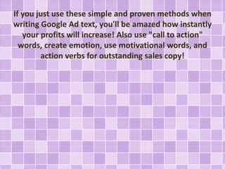 Effective Google Ad Writing PPT