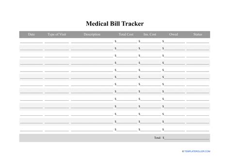 Medical Bill Tracker Template Fill Out Sign Online And Download Pdf