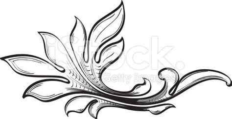 Classical Leaf On White Silhouette Drawing Free Vector Art Leather Tooling Patterns