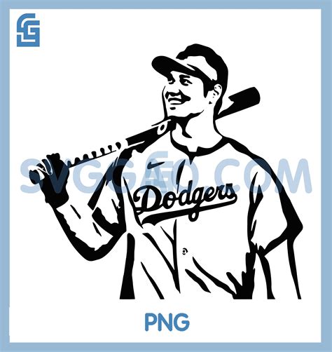 La Dodgers Baseball Player Svg Minimal Silhouette Sports Design Svg