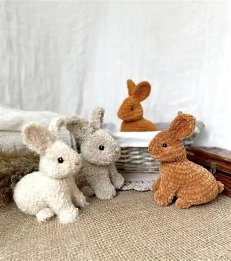 Crochet Pattern Realistic Mini Bunny Rabbit Amigurumi Weave Crochet