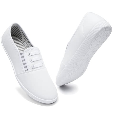 Aomais Womens Slip On Canvas Shoes Sneakers Comfortable Elastic Round
