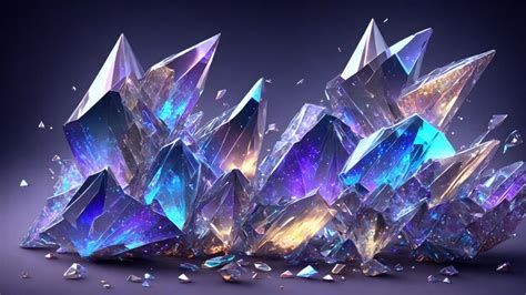 Prismatic Crystal Shards Background 3d Wallpaper Premium Ai Generated