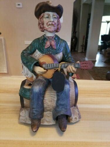 Vintage Waco Melody In Motion Porcelain Cowboy Wguitar On Barrel Home On Range 3881766913