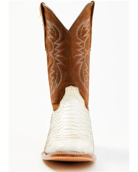 Cody James Mens Bone Python Exotic Western Boot Broad Square Toe Brown