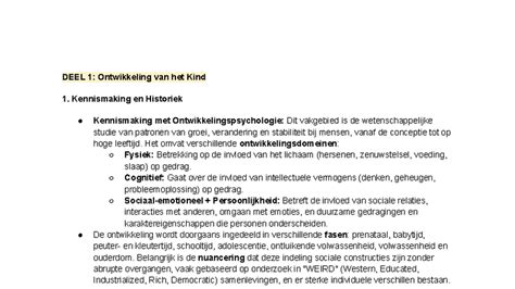 Deel 1 Ontwikkeling Van Het Kind Kennismaking En Historiek Deel 1
