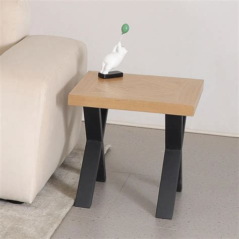 Raya End Table In Oak Parquet Veneer End Table Nj Home Interiors