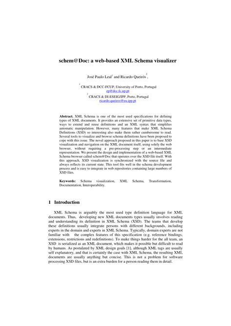 Pdf Schem Doc A Web Based Xml Schema Visualizer