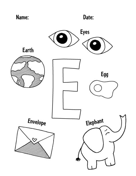 Printable Letter E Activities