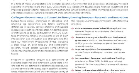 Concluding Statement On Commitment To Strengthening European Randi Science Europe