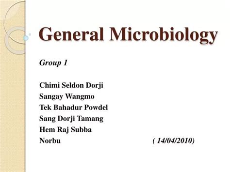 Ppt General Microbiology Powerpoint Presentation Free Download Id