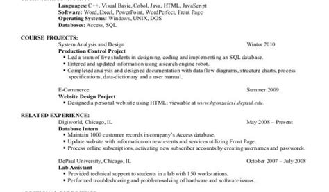 Resume Format For Computer Job Computer Science Entry Level Resume