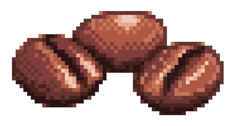 Premium Vector Coffee Beans In Pixel Art