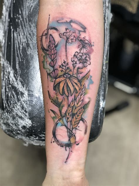 Wildflower Tattoo Watercolor